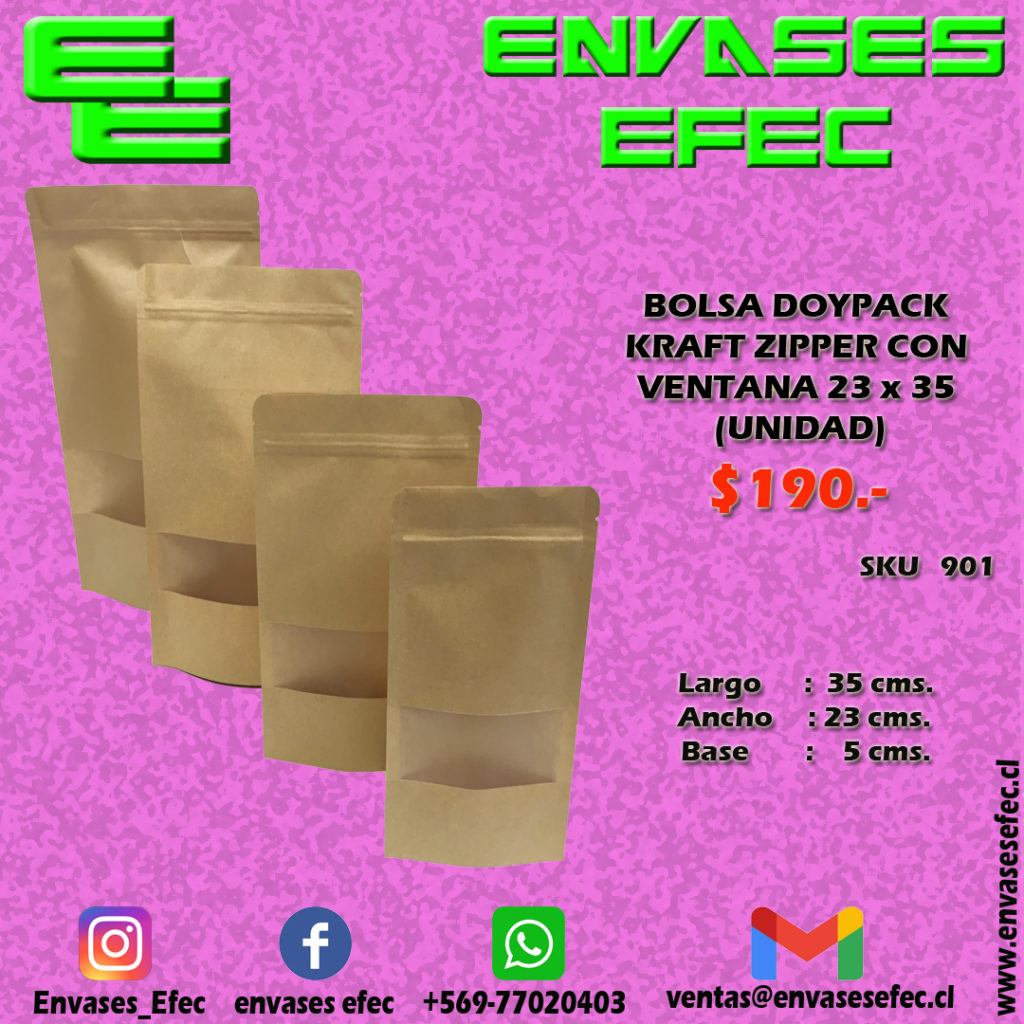 Kraft Zipper con Ventana archivos - Envases EFEC